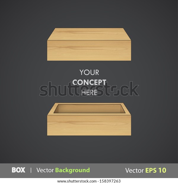 Open Wooden Box Vector Design Stock Vector (Royalty Free) 158397263