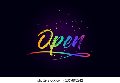 Open Word Text Handwritten Rainbow Vibrant Stock Vector (Royalty Free ...