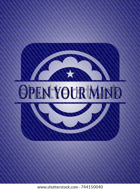 Open Your Mind Emblem Jean Background Stock Vector (Royalty Free ...