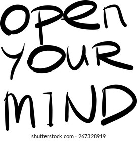 Open Your Mind Hand Lettering Vector Stock Vector (Royalty Free ...