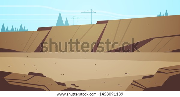 Opencast Mining Stone Quarry Industrial Mine Stock Vector (Royalty Free ...