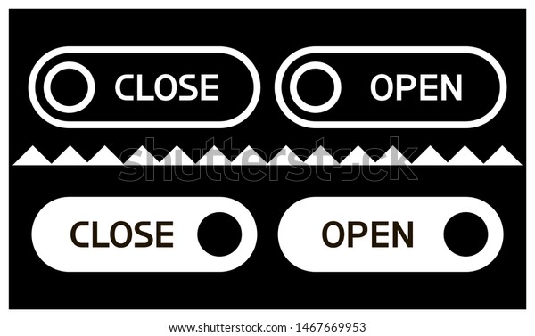Openclose Icon Informational Text Poster Flat Stock Vector (Royalty ...