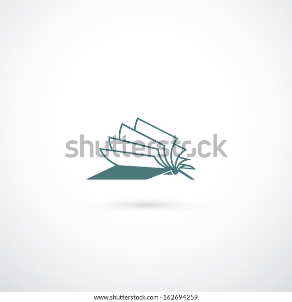 Símbolo de libro abierto - ilustración vectorial