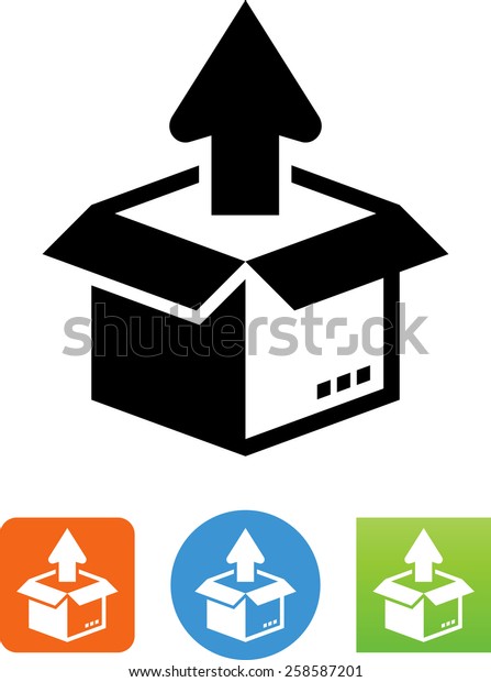 Opened Box Arrow Symbol Unboxing Icon Stock Vector (Royalty Free ...
