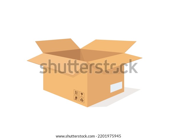 Opened Carton Box Cardboard Illustration Stock Vector (Royalty Free ...