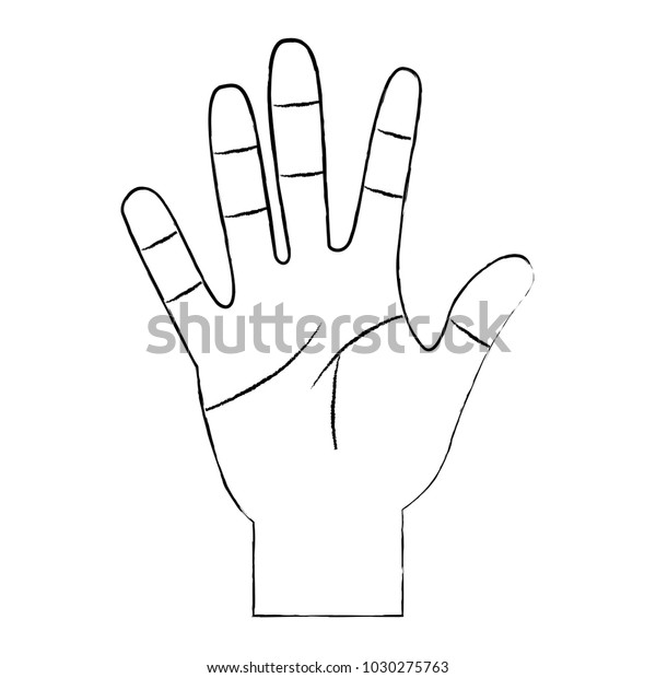 Opened Hand Palm Counting Fingers Number Stock Vector (Royalty Free ...