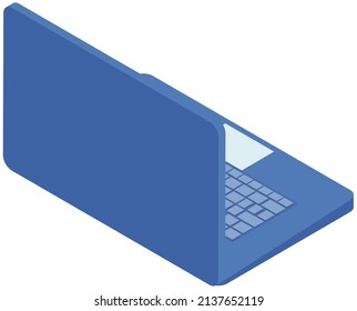 Opened Laptop Isolated On White Back Stock Vector (Royalty Free ...