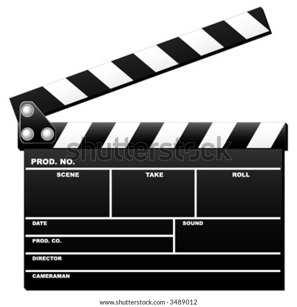 Opened Movie Clapboard Used By Movie Stock Vector (Royalty Free) 3489012