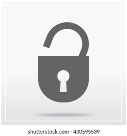 Opened Padlock Flat Icon Graphical Symbol Stock Vector (Royalty Free ...