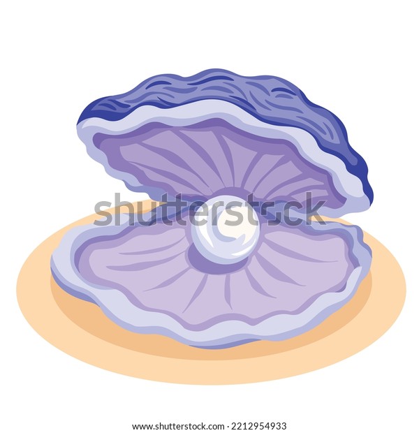 Opened Purplish Blue Blueish Purple Clam Stock Vector (Royalty Free ...