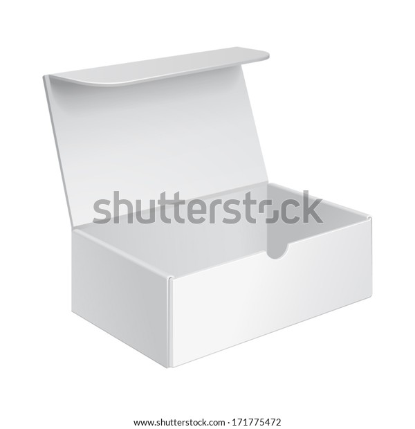 Opened White Product Cardboard Carton Package Stock Vector (Royalty ...
