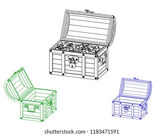 979 Open treasure chest outline Images, Stock Photos & Vectors ...