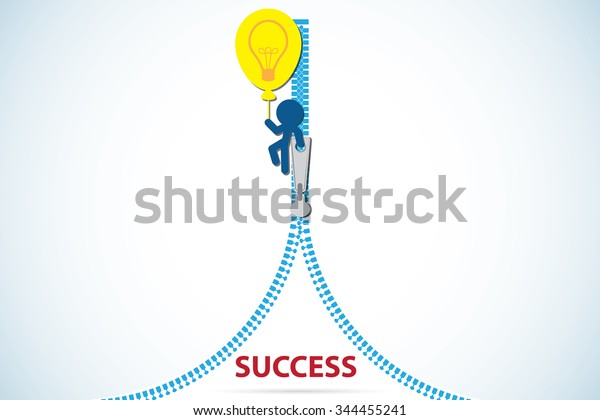 Opened Zip Revealing Text Success On Stock Vector (Royalty Free ...
