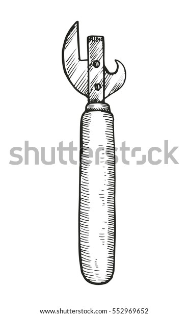 Opener Canned Drawing Vector Illustration Stock Vector (Royalty Free ...