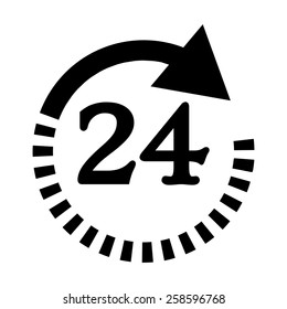 Two Hours Round Icon Arrow Black Stock Vector (Royalty Free) 1558398344