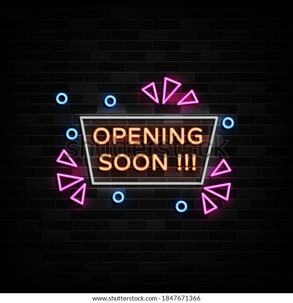 Opening Soon Neon Signs Vector Design Stock Vector (Royalty Free ...