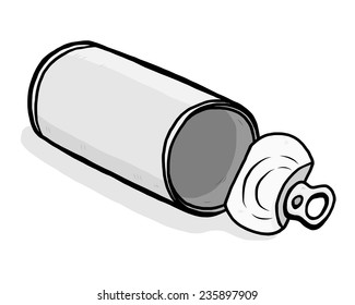 Opens Can Cartoon Vector Illustration Grayscale Stock Vector (Royalty ...
