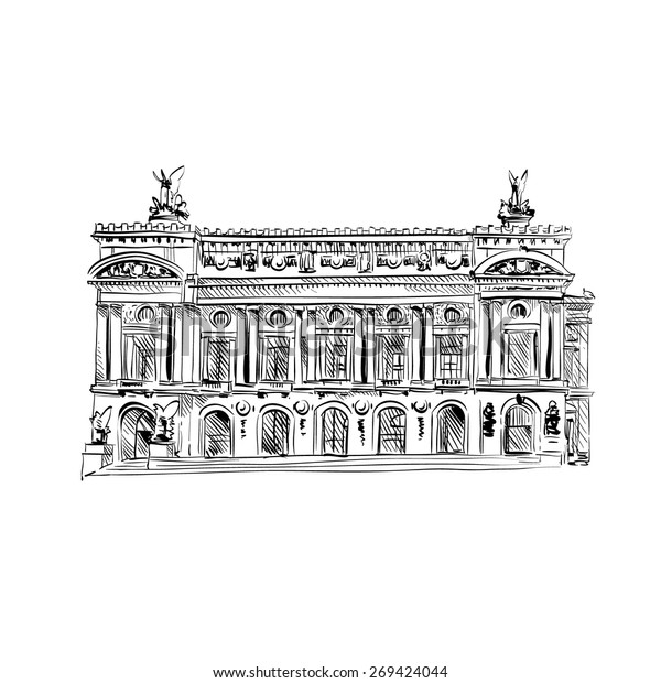 Opera Garnier Paris France Vector Illustration Stock Vector (Royalty ...