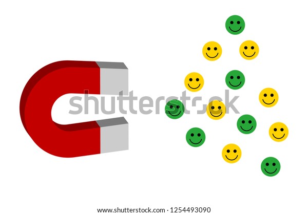 Operating Magnet Attracting Clients Emoticons Profit Stock Vector ...
