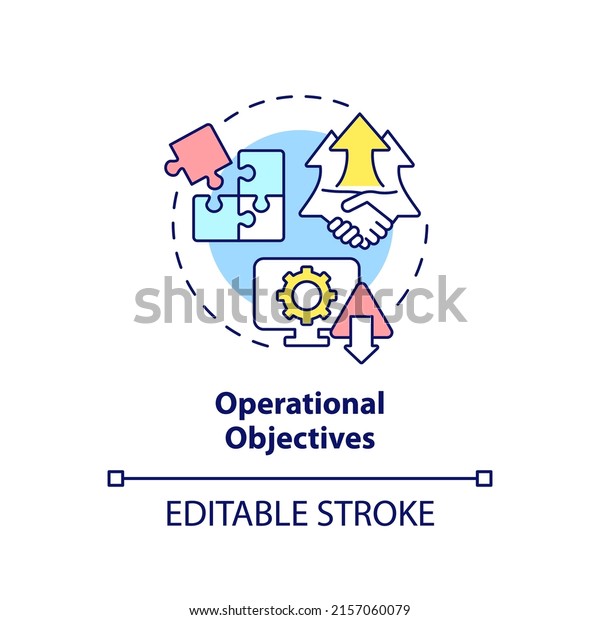 Operational Objectives Concept Icon International Cooperation: เวกเตอร์ ...