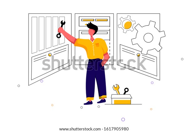 Operations Engineer Concept Character Can Use Stock Vector (Royalty ...