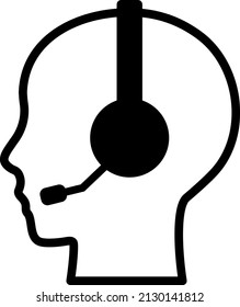 Operator Isolated Vector Silhouette Wearing Headset Stock Vector ...