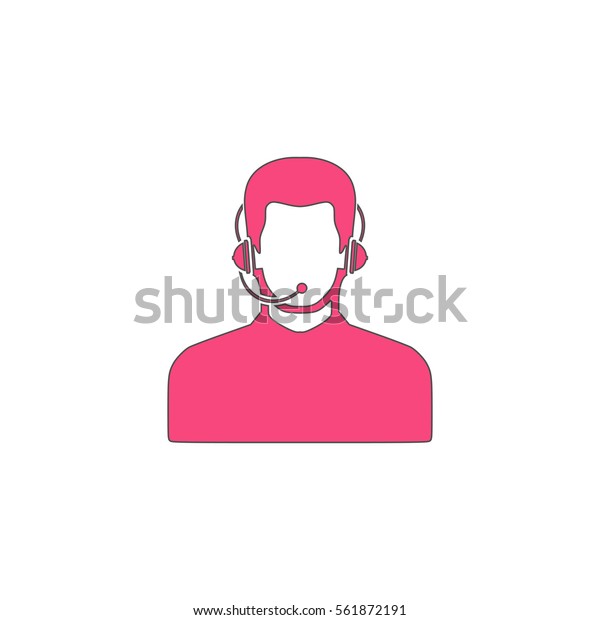 Operator Pink Vector Icon Black Contour Stock Vector (Royalty Free ...