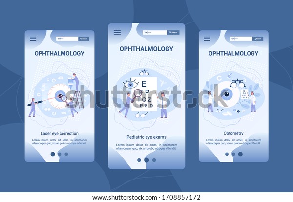 Ophthalmology Clinicmobile Application Banner Set Idea Stock Vector ... Ophthalmology Clinicmobile Application Banner Set Idea Stock Vector ...