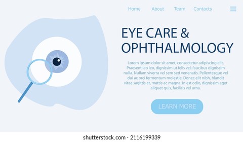 Ophthalmology Template Banner Flat Vector Illustration Stock Vector ...