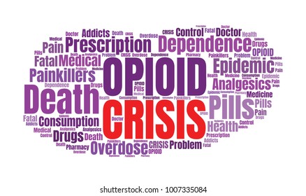 Opioid Crisis Word Cloud Collage Opioid Stock Vector (Royalty Free ...