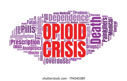Opioid Crisis Word Cloud Collage Opioid Stock Vector (Royalty Free ...