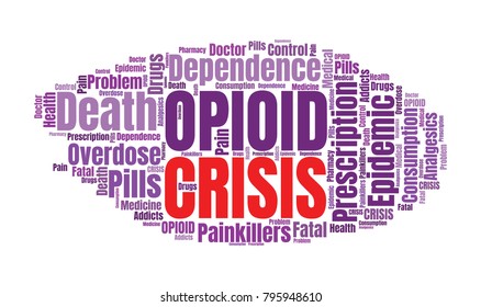 Opioid Crisis Word Cloud Collage Opioid Stock Vector (Royalty Free ...
