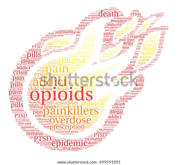 Opioids Word Cloud On White Background: vector de stock (libre de ...