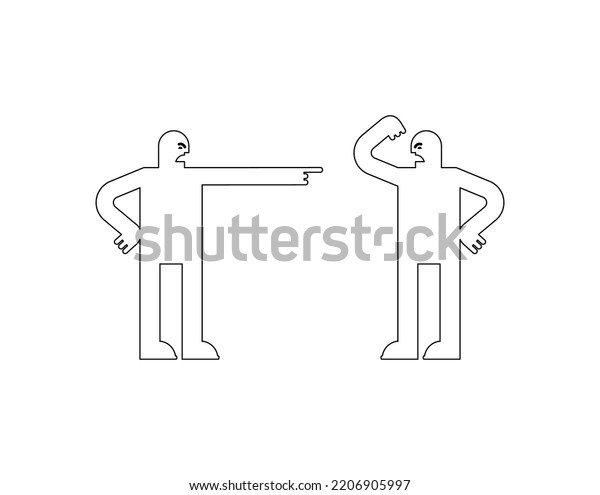 Opponents Shout Swear Two People Quarrel Stock Vector (Royalty Free ...