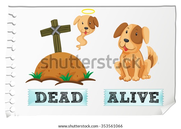 Opposite Adjective Dead Alive Illustration Stock Vector (Royalty Free ...