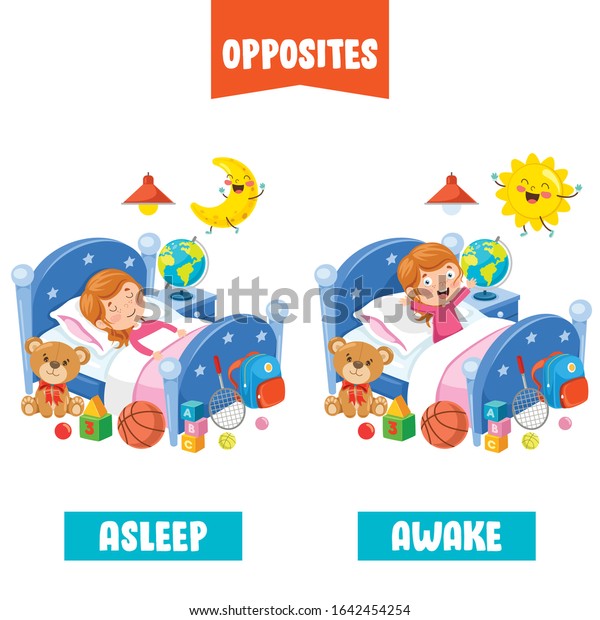 Opposite Adjectives Cartoon Drawings Stock Vector (Royalty Free ...