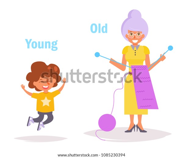 Opposite Antonyms Vector Cartoon Isolated Art Stock Vector (Royalty ...