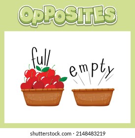 Opposite English Words Full Empty Illustration Stock Vector (Royalty ...