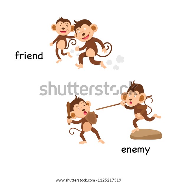 Opposite Friend Enemy Vector Illustration Stock Vector (Royalty Free ...