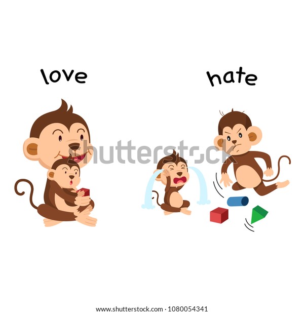 Opposite Love Hate Vector Illustration Stock Vector (Royalty Free ...