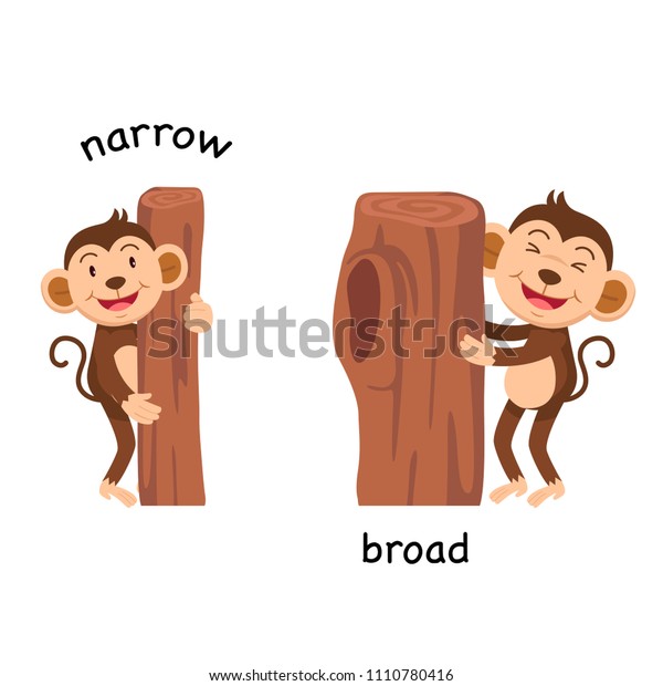 Opposite Narrow Broad Vector Illustration 스톡 벡터(로열티 프리) 1110780416 ...