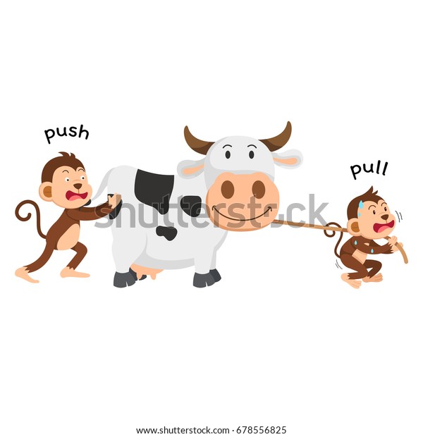 Opposite Push Pull Vector Illustration Stock Vector (Royalty Free ... Opposite Push Pull Vector Illustration Stock Vector (Royalty Free ...