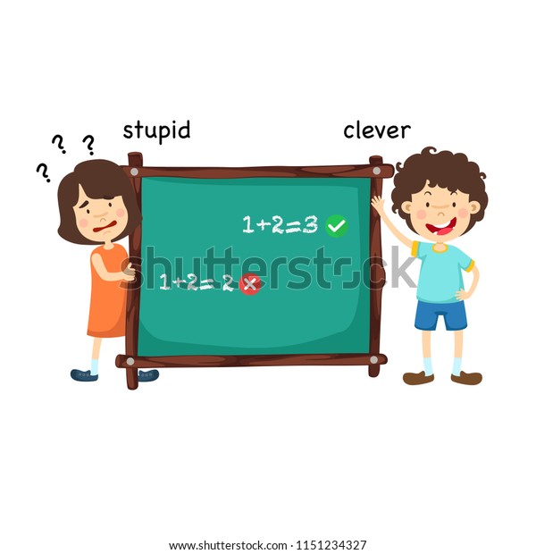 Opposite Stupid Clever Vector Illustration Stock Vector (Royalty Free ...
