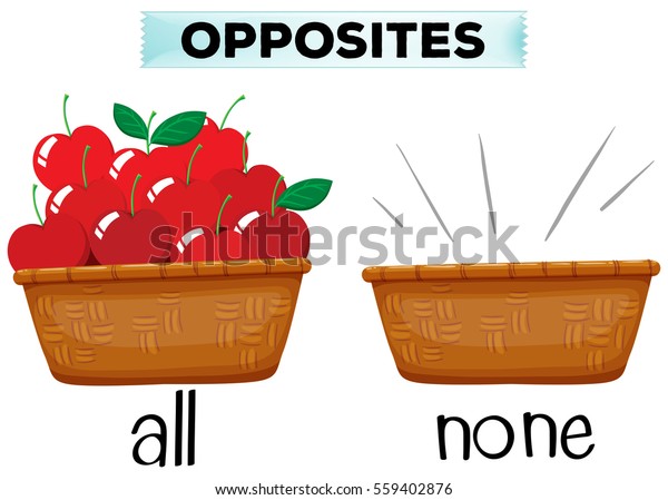 Opposite Words All None Illustration Stock Vector (Royalty Free) 559402876