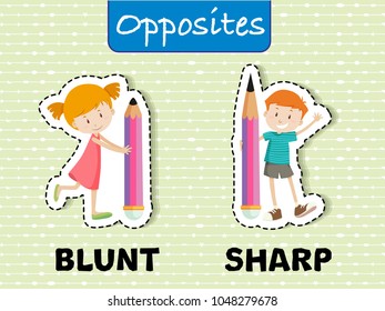 Opposite Words Blunt Sharp Illustration Stock Vector (Royalty Free ...