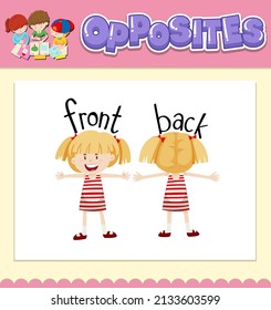 Opposite Words Front Back Illustration Stock Vector (Royalty Free ...