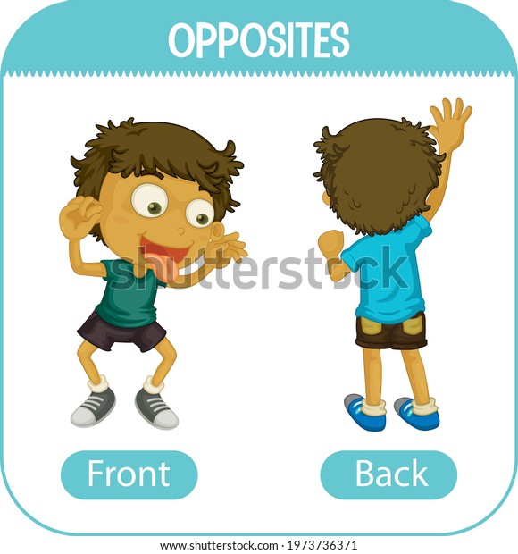 Opposite Words Front Back Illustration Stock Vector (Royalty Free ...