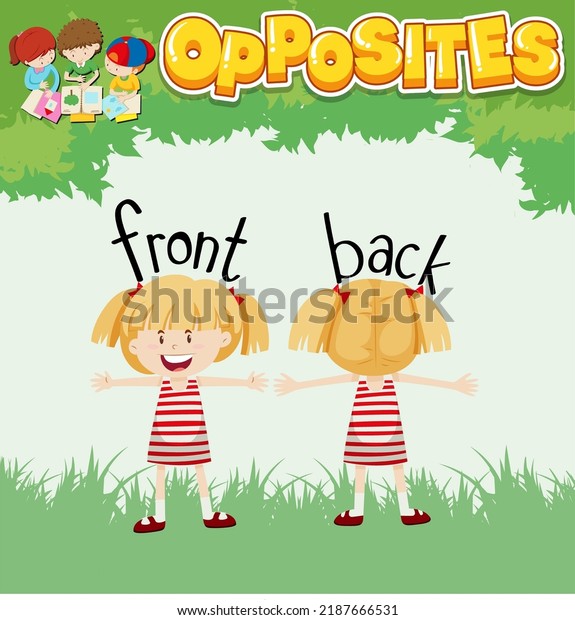 Opposite Words Front Back Illustration Stock Vector (Royalty Free ...