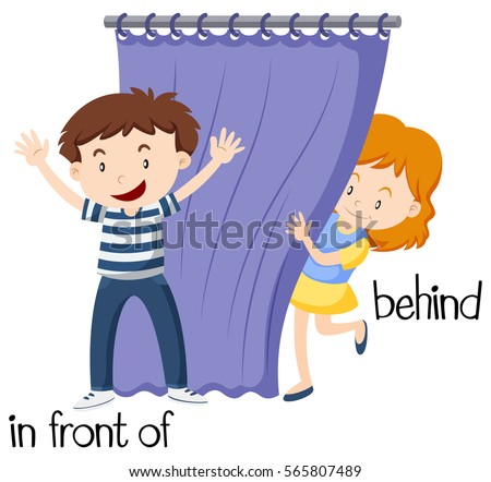 Opposite Words Front Behind Illustration 库存矢量图（免版税） 565807489 ...