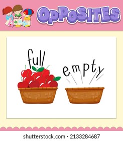 Opposite Words Full Empty Illustration Stock Vector (Royalty Free ...